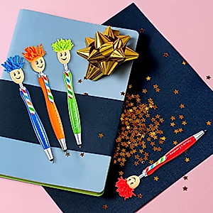 Askfairy 5PCS Mop Head Pens Set,Screen Cleaner Stylus Pens Funny Ballpoint Pens,Lady Boss Desk Office Supplies, 5 Colors