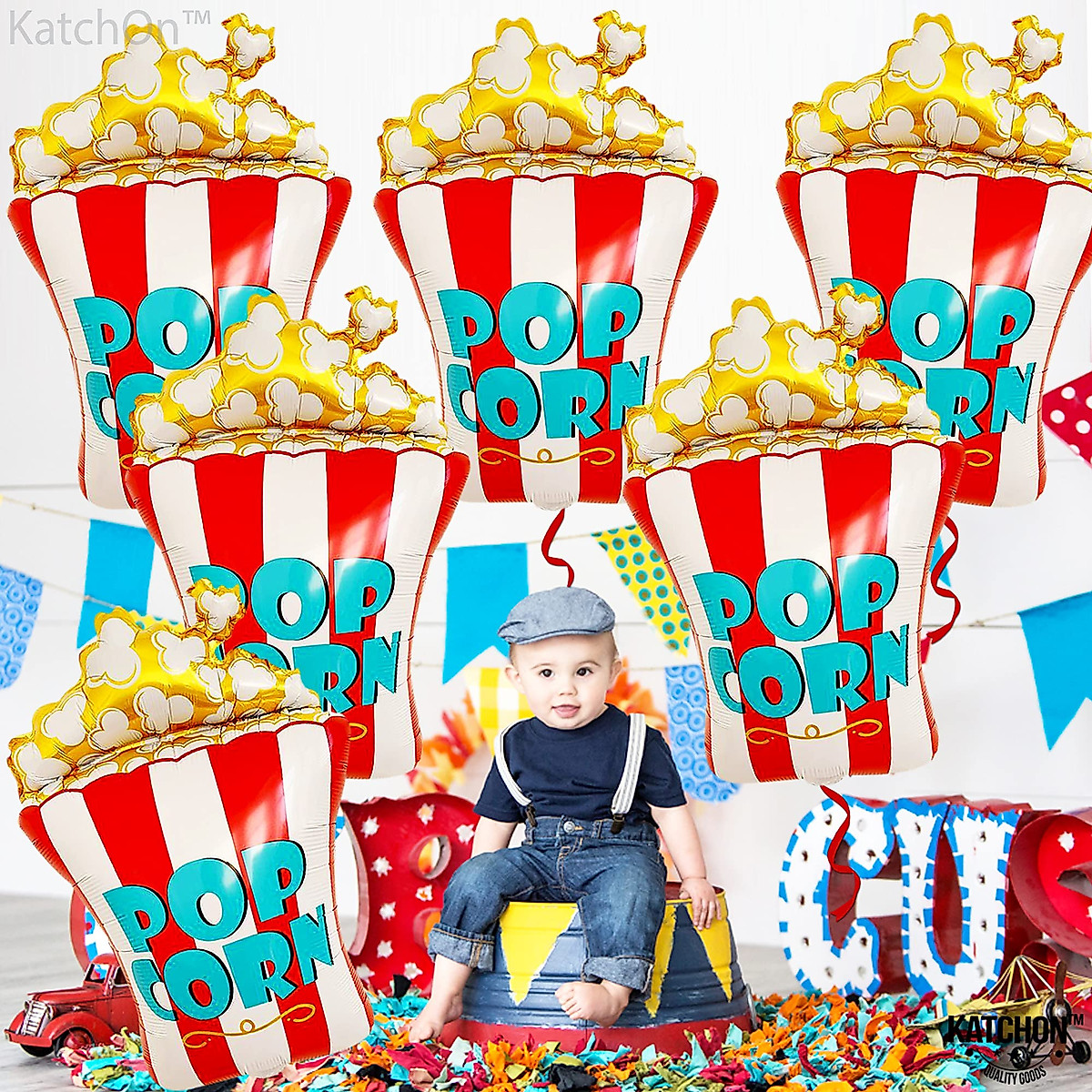 KatchOn, Giant Popcorn Balloons Set - 30 Inch, Pack of 6 | Popcorn ...