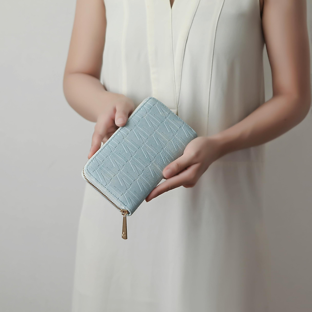 MKF Collection Wristlet Wallet for Women, Small Vegan Leather Credit Card Holder with Zipper Coin Pocket Wallet Purse Handbag By Mia K