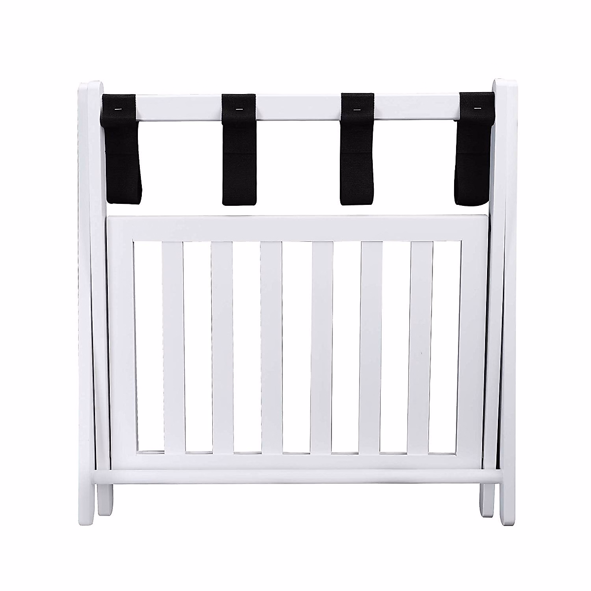 MISC White Hotel Luggage Rack for Guest Room Folding Suitcase Rack Collapsible Carry On Holder Bedroom, Sturdy Wooden