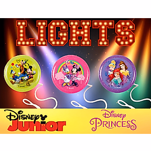 JA-RU Disney Light Up YoYo Disney Mickey Mouse, Minnie Mouse & Princess Styles Toys (3 Units Assorted) Fidget Toys for Kids Yoyo Beginner String Trick Yo-Yo Game. ABC-7812-3