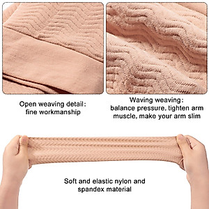 8 Pairs Arm Shapers Set Upper Arm Compression Sleeve Slimming Arm Warps Arm Slimming Shaper for Woman Cooling Arm Sleeves Cover Sun Sleeves Cover with Thumb Hole