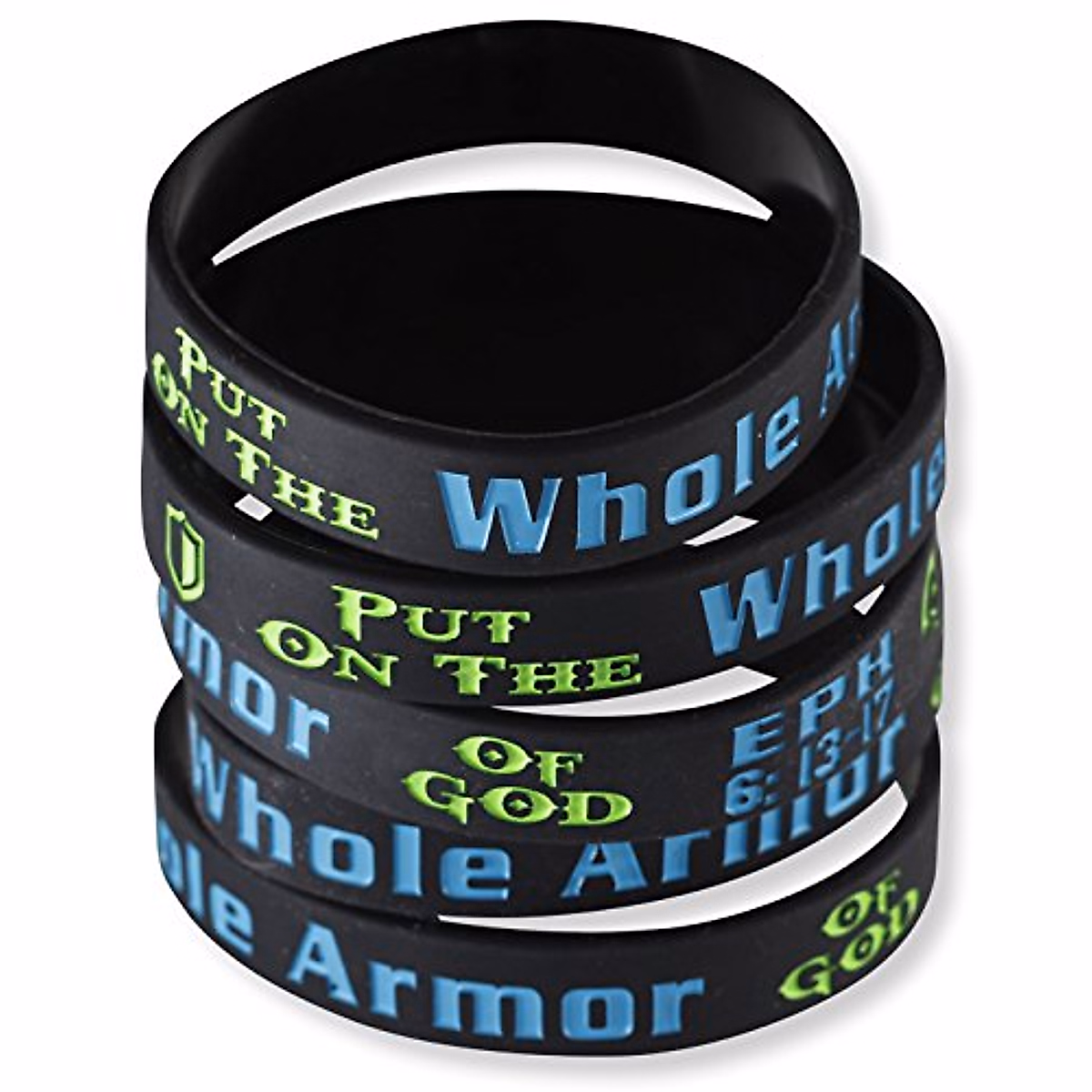 Forge Put on the Whole Armor of God Ephesians 6:13-17 Silicone Bracelet Wristbands (10 Bracelets)