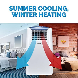 NewAir AC-14100E Portable Air Conditioner & Fan with Remote, Cools up to 525 sq ft, 14,000 BTU, Eco Friendly Dehumidifier, White