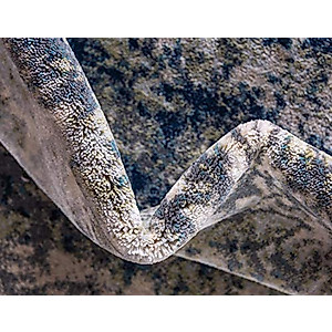 Unique Loom Mystic Collection Area Rug - Seine (2'x 6' Runner, Navy Blue/ Beige)