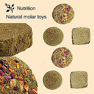 Abizoo Rabbit Treat,Natural Molar Timothy Hay Herbal Floral Scent Snack Chew Toys Gift for Bunny Chinchillas Hamster Gerbils,12 Pcs Small Animals Cage Entertainment Accessories Guinea Pig Treats