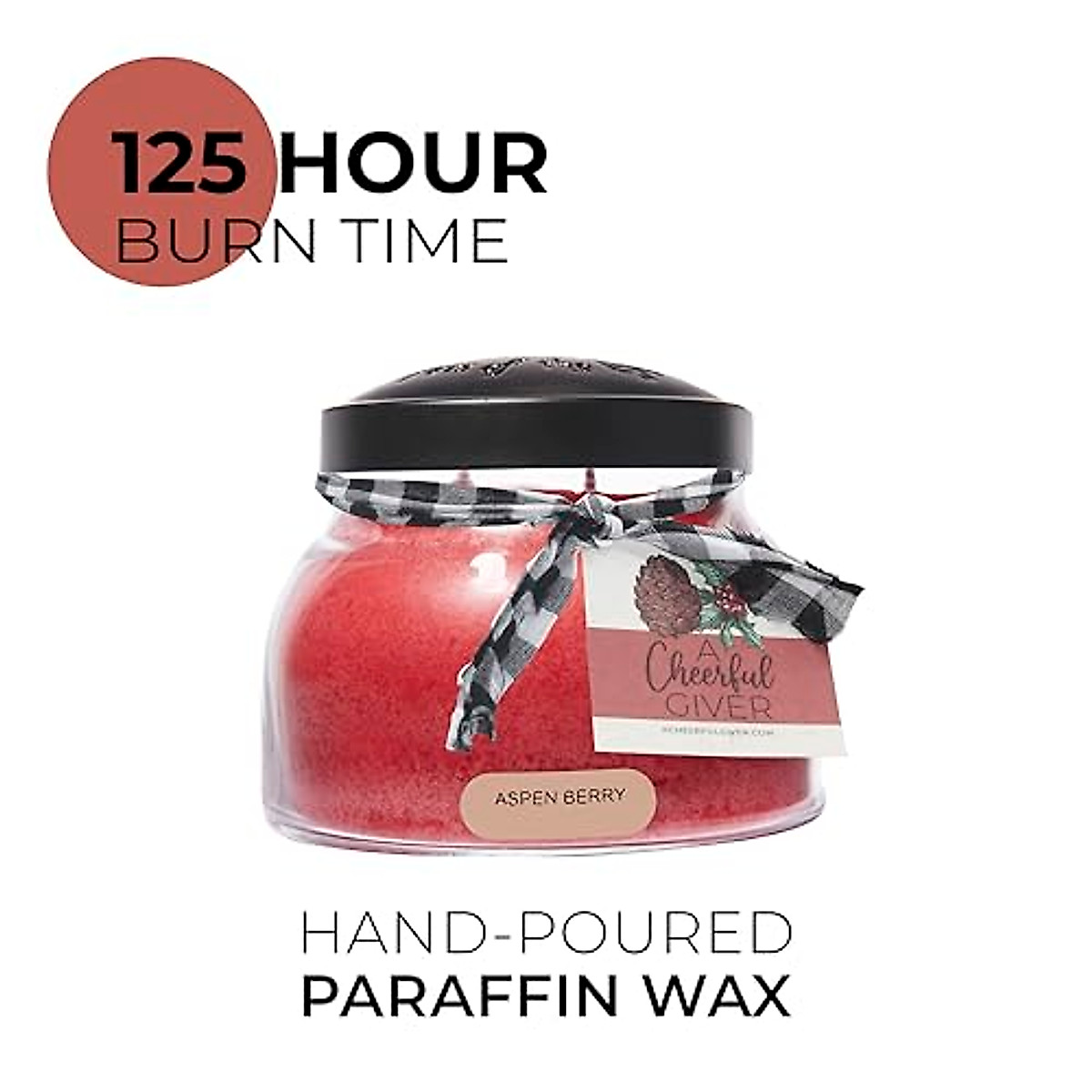 A Cheerful Giver - Aspen Berry Mama Scented Glass Jar Candle (22oz) with Lid & True to Life Fragrance Made in USA