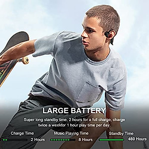 VIDONN Open Ear Headphones, Bluetooth Headset with Microphone, Beyond Bone Conduction- IPX6 Waterproof Sport Headset for Running, Cycling, Hiking, Driving (Black)