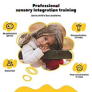 GCCSJ Kids Sensory Swivel Chair, Autism Kids Swivel Chair, Petal Sit and Spin Seat Balance Chair Indoor for Child Age 3+, Regulating Toddler’s Body Balance, Yellow Metal Base Non-Slip