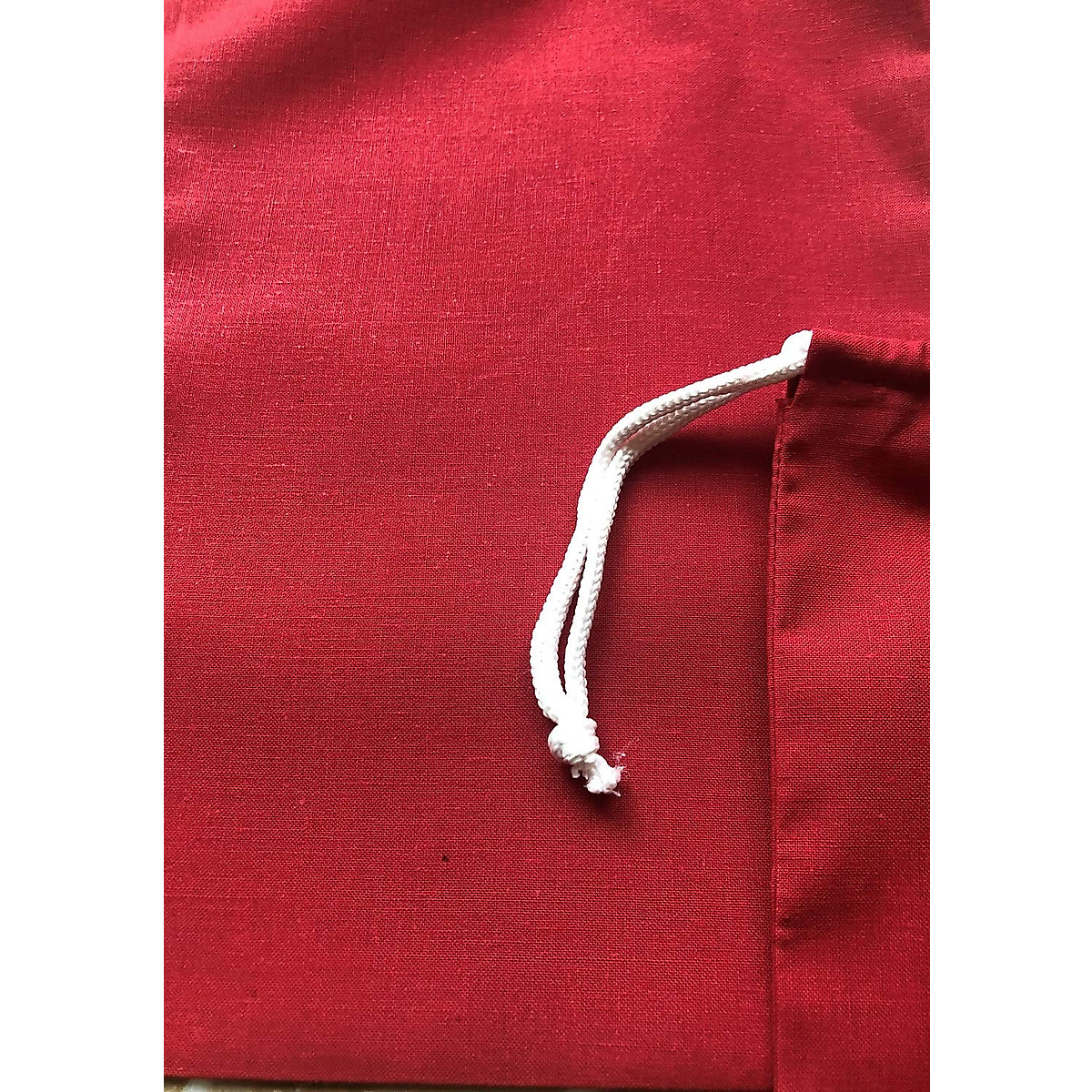 Reusable Eco friendly RED COLOR Cotton Thick Double Drawstring Muslin Bags "premium quality"-25 count pack (8 x 10)