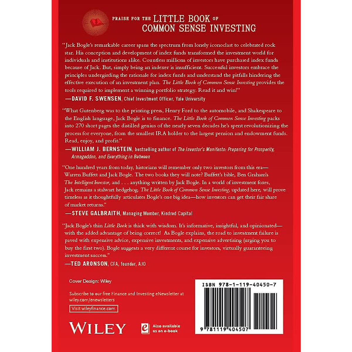 The Little Book of Common Sense Investing: The Only Way to Guarantee Your Fair Share of Stock Market Returns (Little Books, Big Profits)