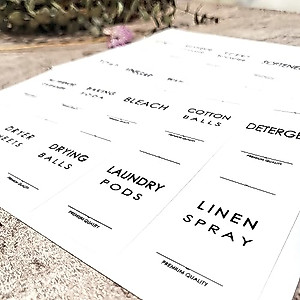 Minimalist Laundry Room Labels, Modern Cleaning Label for Containers, Waterproof Home Storage Organization Washroom Decal Stickers