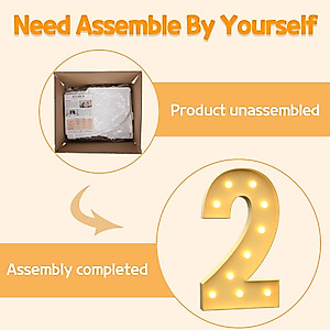 4FT Marquee Numbers, Light Up Numbers Letters, Mosaic Numbers for Balloons, Gaint Marquee Numbers, Number 2 Balloon, 12th 20th 21st 22nd Birthday Party Decorations, 2025 Graduation Decorations