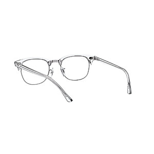 Ray-Ban RX5154 Clubmaster Square Prescription Eyeglass Frames, White Transparent/Demo Lens, 49 mm