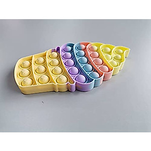 K&W Push Pop It Popsicle Cone – Ice Cream Sensory Silicone Fidget Toys – Stress Relief, Autism & Anti-Anxiety – Flexible, Odorless & Easy to Play - Perfect for Elderly, Adults & Kids | Colorful