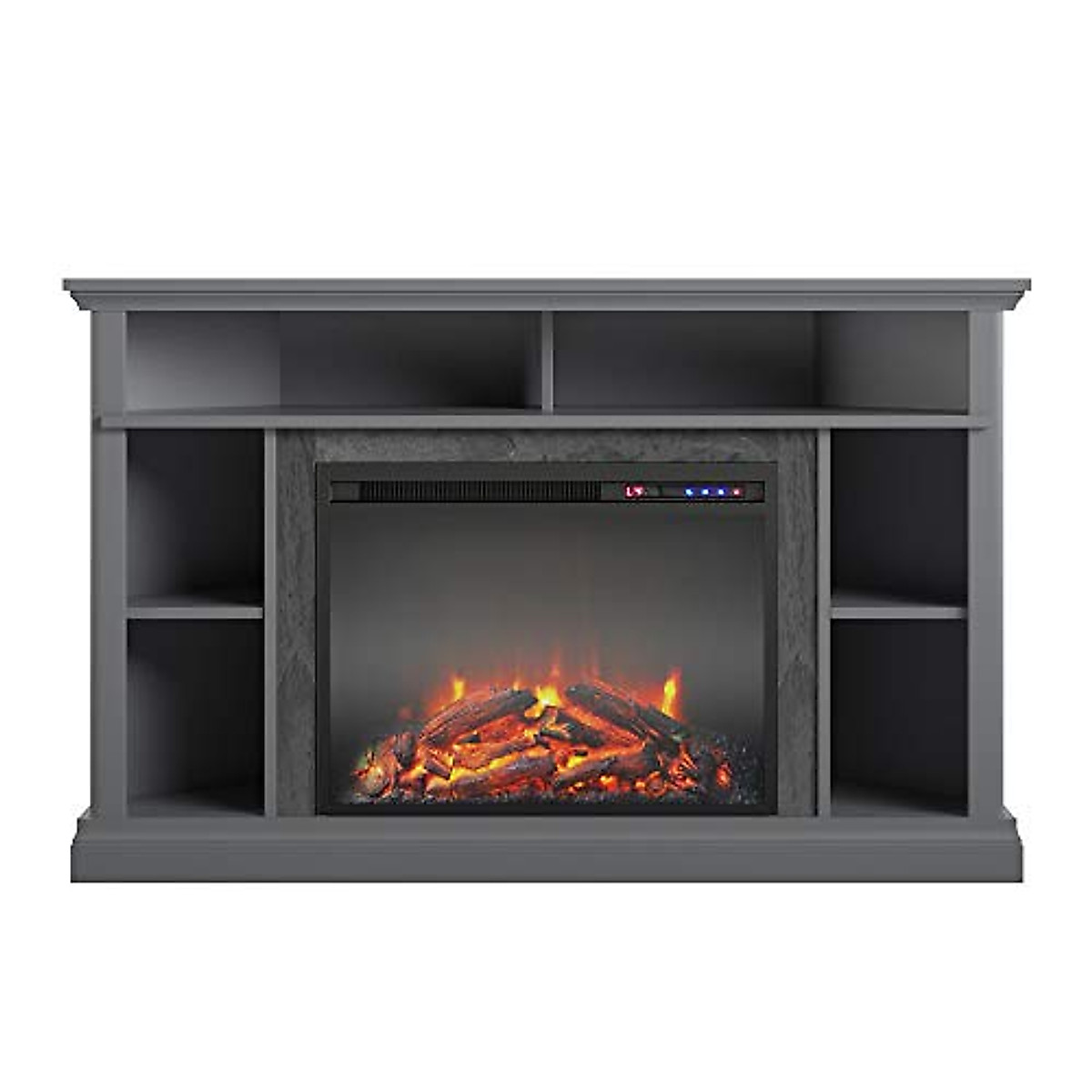 Ameriwood Home Overland Electric Corner 50", Graphite Gray Fireplace TV Stand