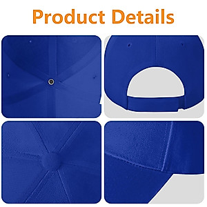 Personalized Custom Baseball Cap Customize Your Own Design Text, Photos, Image Logo Adjustable Hat Unisex (Blue)