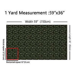 Erosebridal Camo Fabric by The Yard, Army Green Camouflage Decorative Fabric, Camouflage Upholstery Fabric for Chairs, Camouflage Fabric for Quilting Sewing DIY Clothing 1 Yard, Green