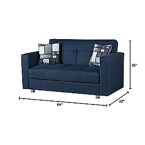 BEYAN Miami Love Seats, Loveseat, Navy Blue