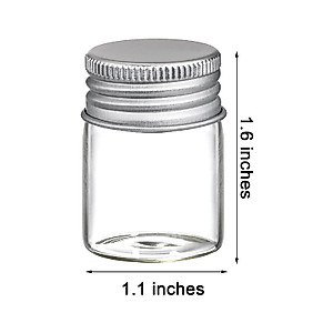 Coloch 36 Pack 15ml Empty Glass Jars with Screw Aluminum Caps, 0.5Oz Mini Cosmetics Container Jar Glass Paint Jar Refillable Glass Oil Vials Test Bottles for Cosmetics, Chemicals, Decoration