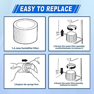 TOMOON Top Fill Humidifier Replacement Filters (20-Pack) Compatible with LEV-OIT Classic160, Dual150, Dual200S, Classic300(S), LV600S, OasisMist 450S, Superior 6000S Series Humidifiers