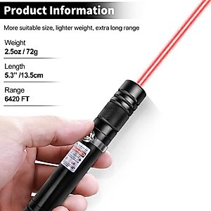 Cowjag Laser Pointer, Long Range Red Laser Pointer,Laser Pointer High Power Pen, Red Pointer Rechargeable for Hiking, Cat Laser Toy USB Charge(Red Light)