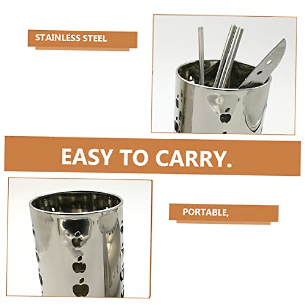 DOITOOL cooking utensil holder kitchen utensil holder stainless utensil holder flatware organizers flatware drying chopsticks holder utensil drying Stainless steel tableware Kitchenware