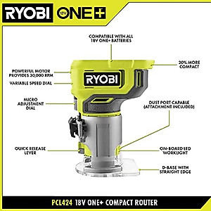 ONE+ 18V Cordless Compact Fixed Base Router (Tool Only)