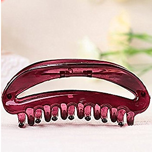 Prettyou 3.9 Inches Plastic Flower Claws Crystal Banana Hair Clip Hairgrips for Women Girls, Pack of 4