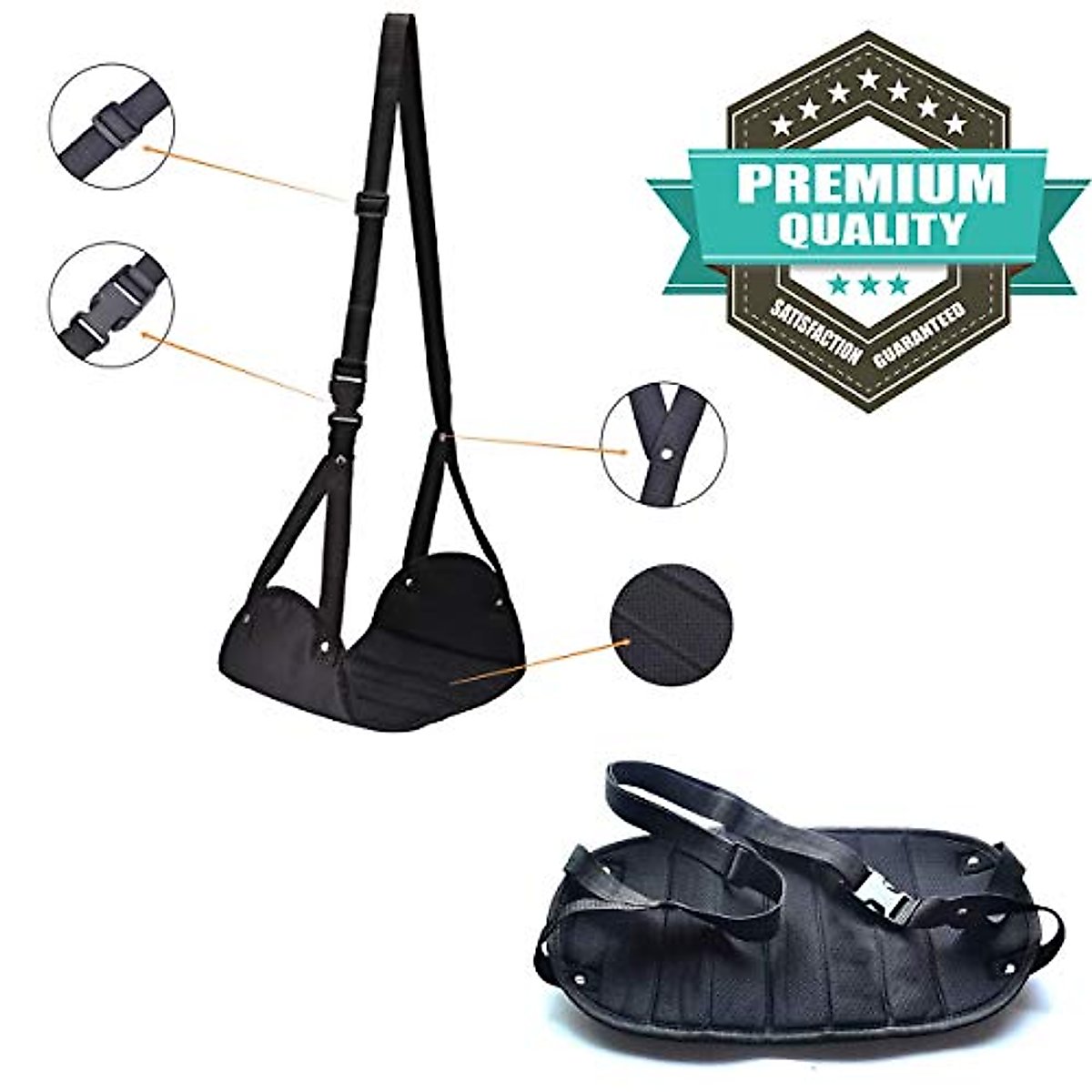 Arsaha Airplane Footrest - Foot Rest for Airplane Travel Essentials , Portable Foot Hammock Under Desk for Train Bus Flight Office Foot Hammock Airplane with Memory Foam-Reduces Swelling