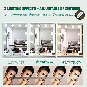 JBLCC Makeup Vanity Desk with Lights Mirror, Large Vanity Desk with Storage Shelf & Drawers,Makeup Vanity Dressing Table with Cushioned Stool for Bedroom (jbl 3072)