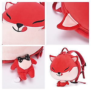 Kids happy Animal Backpack Leash for Toddlers,Baby Harness Backpack for Kids,Child Backpack Walking Leash,Plush Backpack Harness,Cute Backpack Leash,Toddler Tether Backpack (Fox)