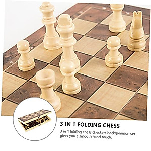 ibasenice 2 Sets Three in One Chess Kids Educational Portable Chess Chinese Checkers Magnetic for Kids Chess Sets for Three- in- One Chess Board Chess Game Board Travel Chess Set