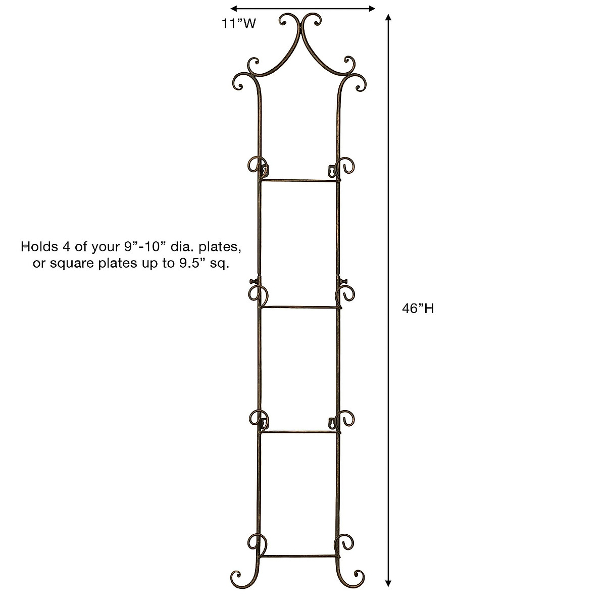 Touch of Class Regalla Petite Scroll Plate Rack 4 Plate