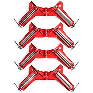 Corner Clamps for Woodworking, 90 Degree Right Angle Clamps Corner Clamp Woodworking Set of 4, Adjustable Corner Square Clamp for Picture Frames Welding Fish-tanks Cabinets Shelf Holder DIY Hand Tool