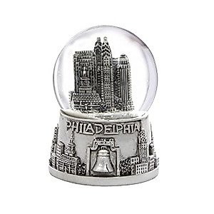 Silver Philadelphia Snow Globe 3.5 Inches Landmarks and Liberty Bell