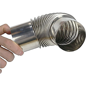 Elbow Pipe 2 PCS 90 Degree Chimney Stainless Steel Flue for Outdoor Camping Wood Stove Diameter 2.36"