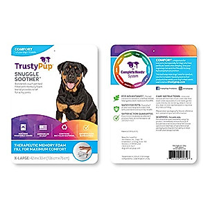 TrustyPup Snuggle Soother Bolstered Couch Cuddler Memory Foam Pet Bed - Gray, Extra Large