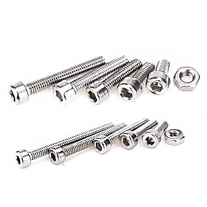 Hilitchi 420pcs M2 M3 Stainless Steel Hex Socket Head Cap Screws Nuts Assortment Kit with Box (304 Stainless Steel)