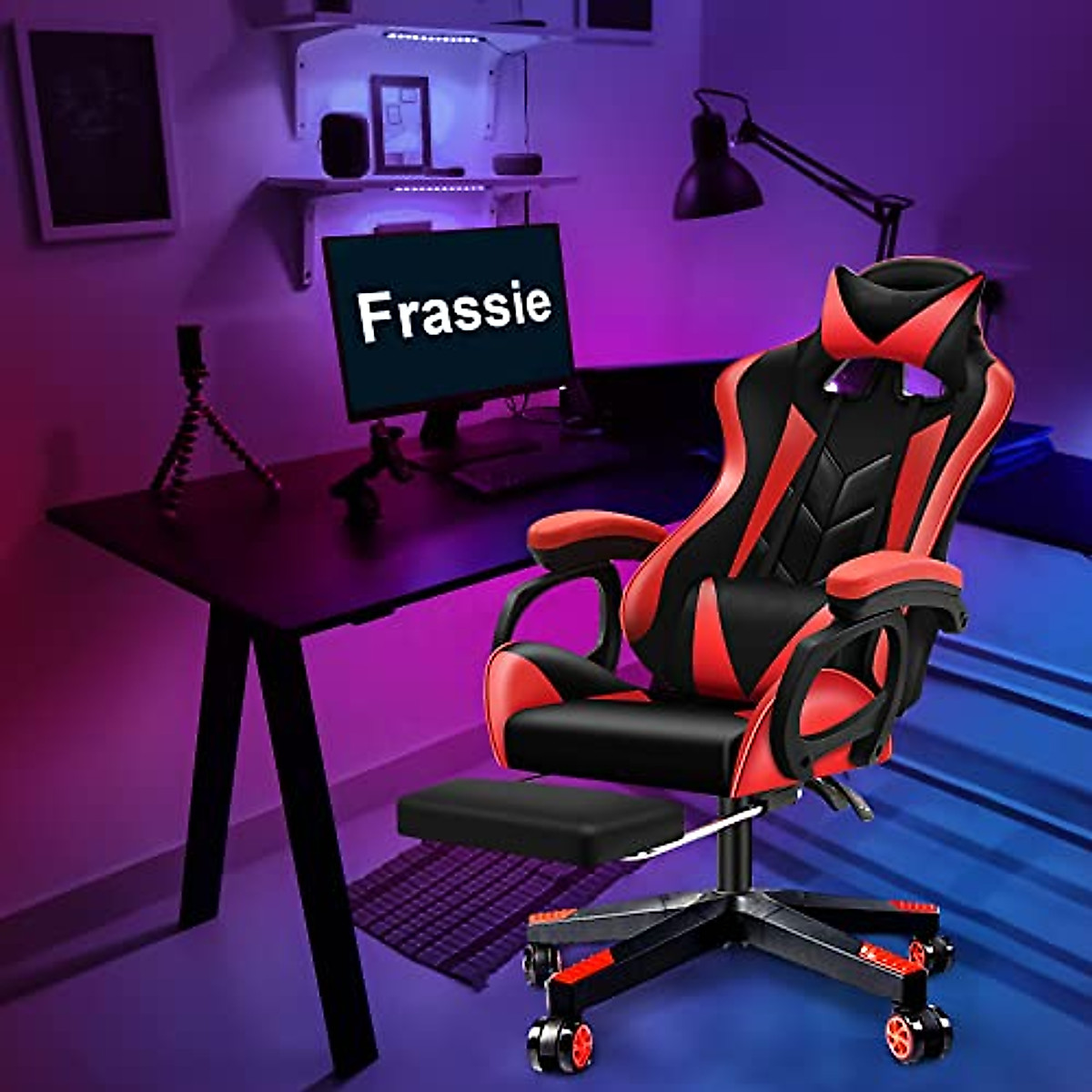 Frassie 28 inch Nylon Gaming Chair Base Replacement with 5 Casters, Heavy Duty Office Chair Base Part