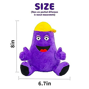 SAJISP Grimace Plush Toy Stuffed Animal Purple M Plushie Doll Toys Gift for Kids Children Grimace Plush 8inch Fans Gift Cute & Soft Stuffed Figure Doll for Kids and Adults
