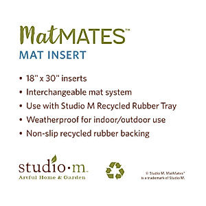 Studio M MatMates Happy Bluebirds Decorative Floor Mat Indoor or Outdoor Doormat with Eco-Friendly Recycled Rubber Backing, 18 x 30 Inches