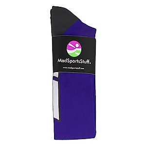 MadSportsStuff Wild Paw Over the Calf Socks (Purple/White/Graphite, Small)