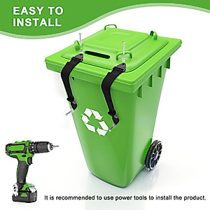 Rqgbe Bear Proof Trash Can Lock, Universal Animal Trash Can Lid Lock, Garbage Can Lock, Trash Can Lock Raccoon Proof, Suitable for All Kinds of Trash Cans, with Fixing Accessories [1 Pair / 2 pcs]