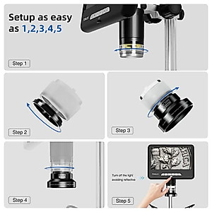 TOMLOV Digital Microscope Wide Angle Lens WL02,34MM Wide Angle 0.45x Converter Lens w/Macro Portion Pro Digital Precision Lens for Tomlov LCD Digital Microscope DM401 DM401 Pro DM402 Pro DM10 Camera