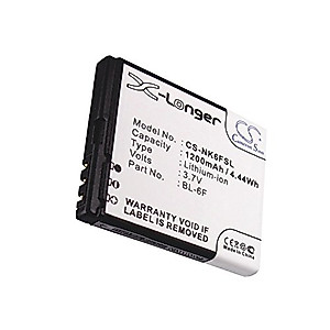 XSP 1100mAh Replacement Battery N6F10T BL-6F MN Cubo A688 N95 8GB N78 N79 E65 N95 X5-SCDMA 6290 6710 Navigator N96 N93 N93i C5-SCDMA X5-01 6210 Navigator