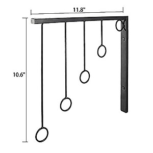 KERNORV Wall Clothing Rack, Wall Garment Racks 5 Rings Hanging Clothing Garment Rack (Set of 3, Black)