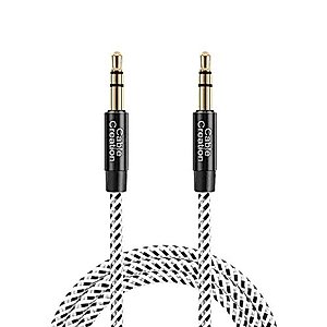 CableCreation Aux Cord Male to Male,3.5 mm Audio Cable for Car(1.5ft/0.45m,18inch), 1/8 Input Auxiliary Cable for Headphones, Car/Home Stereo, Speaker,and More(with Aux Port),Black.