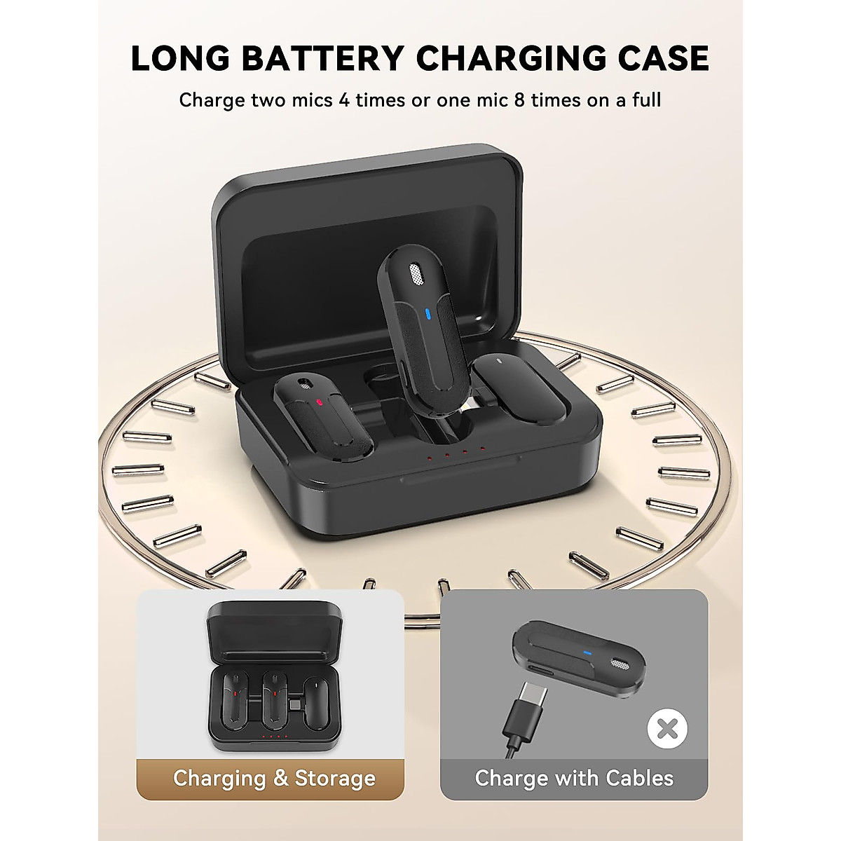 maxtopfit Wireless Lavalier Microphones for iPhone iPad Android - Double Mics Mini Microphone with Noise Cancellation and Mute Function, Lapel Microphone for YouTube,Tiktok,Interview