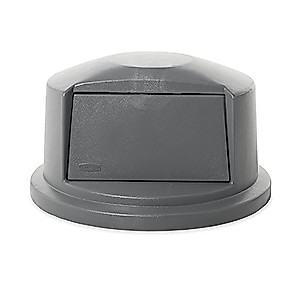 Rubbermaid Commercial Products Heavy-Duty BRUTE Dome Swing Top Door Lid, Plastic, Gray, Compatible with the 44-Gallon Waste/Utility Containers